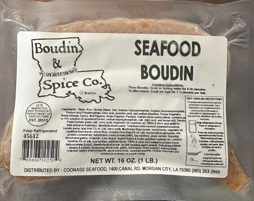 Seafood Boudin 1lb - Gulf Coast Sausage | Fresh Shrimp, Crab & Fish ...